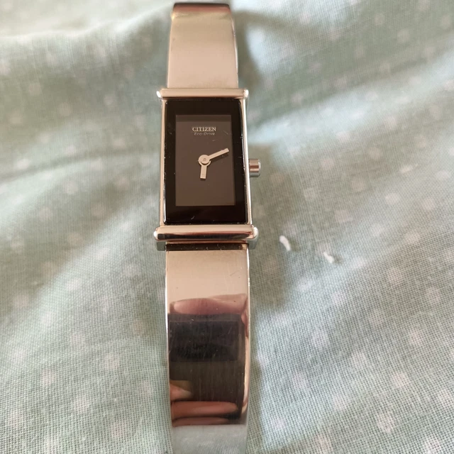 CITIZEN ECO-DRIVE WATCH Donna Silver Tone Rectangle G620S033730 Modello ...