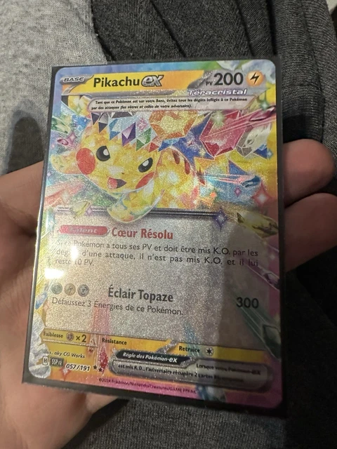 CARTE POKÉMON : Pikachu Ex Ultra Rare 2024 Étincelles Déferlantes 057/ ...