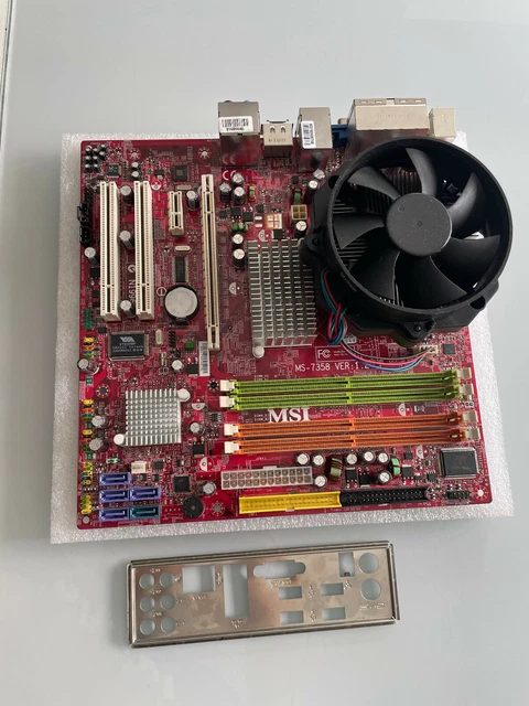 ORIGINAL MSI MS-7358 v1.2 Mainboard + INTEL E7200 Core2Duo SLAPC ...