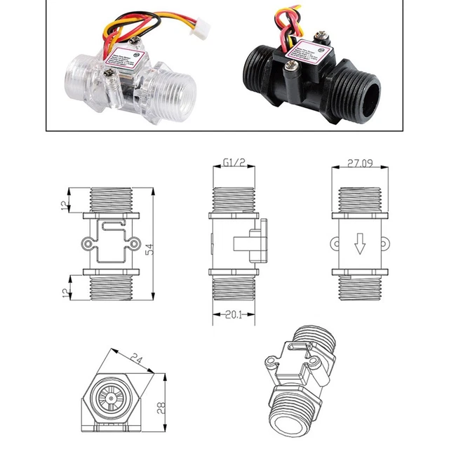 PRECISE WATER CURRENT Sensor G12 Hall Effect Flowmeter for Sales ...