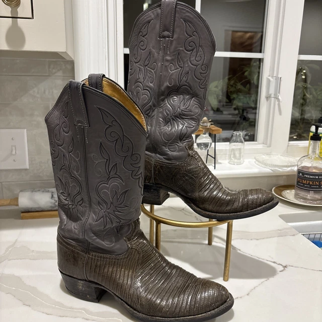 JUSTIN COWBOY BOOTS Sz. 10 D Lizard # 9120 £35.40 - PicClick UK