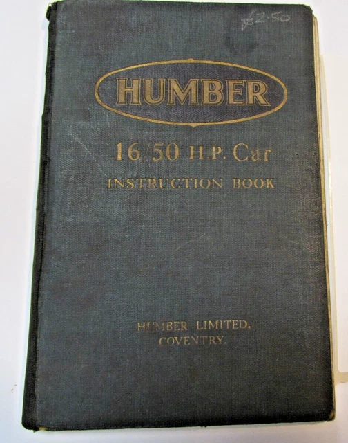HUMBER 16/50H P CAR 1932 instruction book owners manual vintage car £24 ...