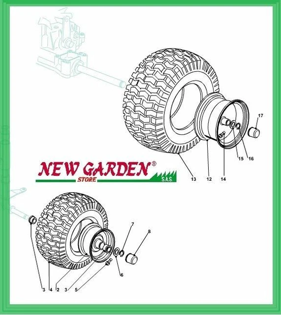 VUE EN ÉCLATÉ Roues 92cm Tracteur Tondeuse Plus 13 5/92 Castelgarden Ggp EUR 8,98 - PicClick FR