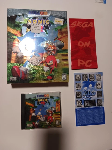 SONIC R SEGA PC CD-Rom Windows 95 98 avec grande boîte rare jeu vidéo ...