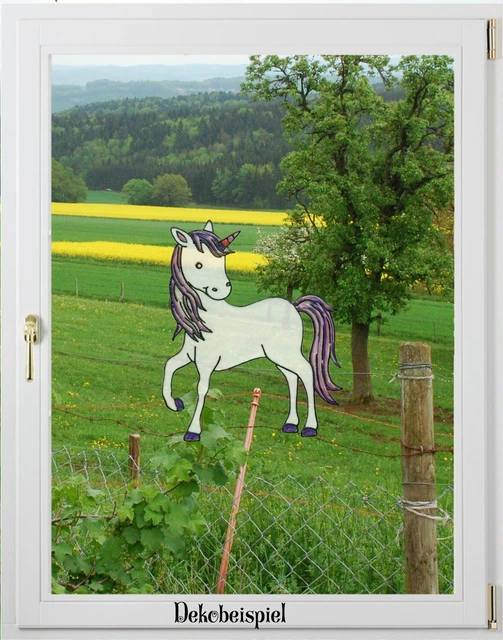 WINDOW COLOR BILD Fensterbild Aufkleber " Einhorn 02 " 378 EUR 6,69 ...
