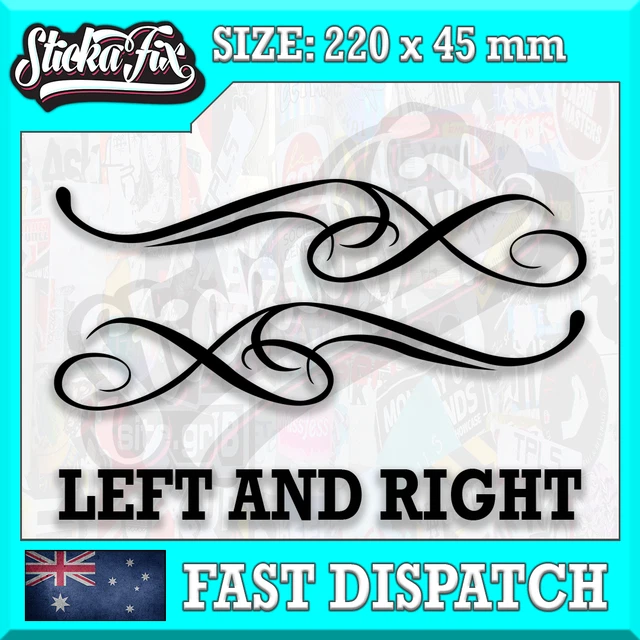 CAR HORSE FLOAT Boat Truck Caravan Van Decorative Swirl Pinstripe Vinyl ...