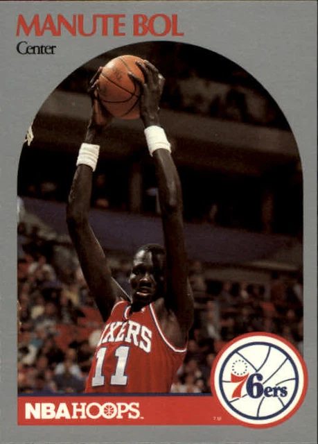 1990-91 HOOPS PHILADELPHIA 76ers carte basktball #424 Manute Bol U EUR ...