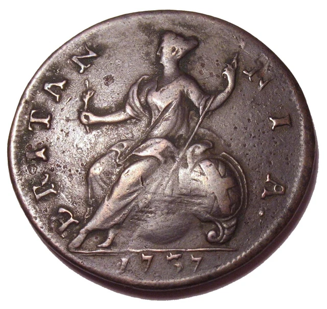 OLD COLONIAL COINS 1737 Early Copper Half Penny £70.78 - PicClick UK