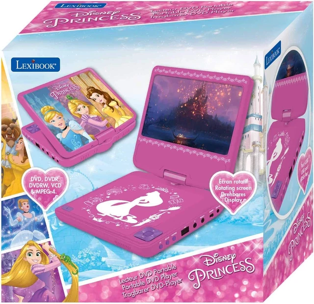 LEXIBOOK DVDP6DP DISNEY Princess Portable DVD Player with car Adaptor ...