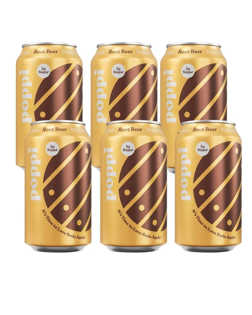 POPPI SPARKLING Prebiotic Soda Root Beer 355ml £22.99 - PicClick UK