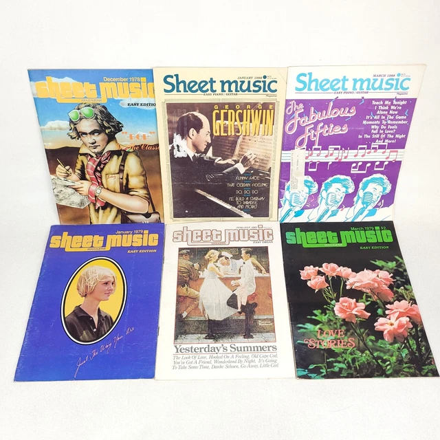 6 ISSUES 1970S 1980s Sheet Music Magazine, Sheet Music & Advertisements ...