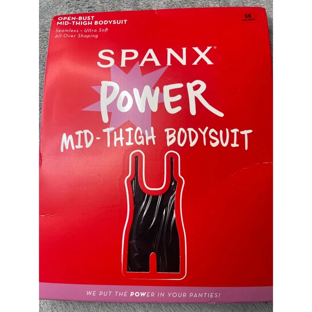 SPANX NEW NWT Plus 3X Power Mid Thigh Bodysuit Shapewear Black £44.69 ...