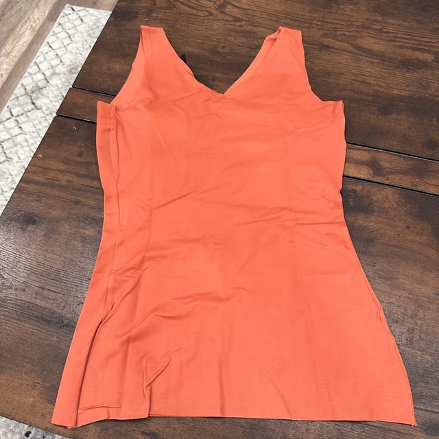 NWT RUBY RIBBON V-Neck Sleek Shape Tank Camisole TerraCotta Red Orange ...