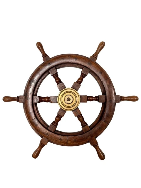 LAITON DIRECTION VINTAGE Ancien Roue Vaisseaux Mural Décor En Bateau Pirate 61cm EUR 65,24 ...
