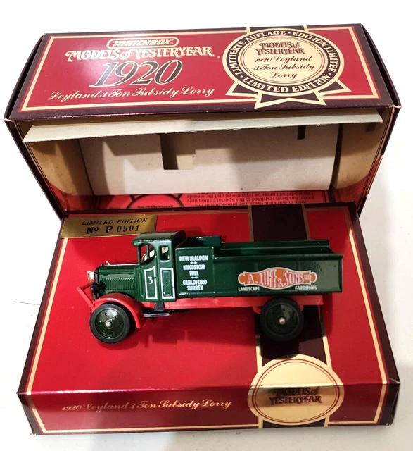 MATCHBOX MODELS OF Yesteryear 1920 Leyland 3 Ton Subsidy Lorry Vintage ...