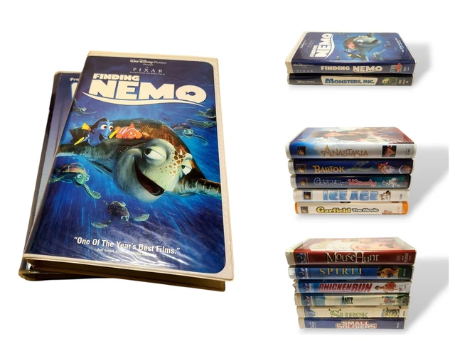 DREAMWORKS/PIXAR VHS TAPE Lot Finding Nemo, Shrek, Monsters, Inc. $84. ...