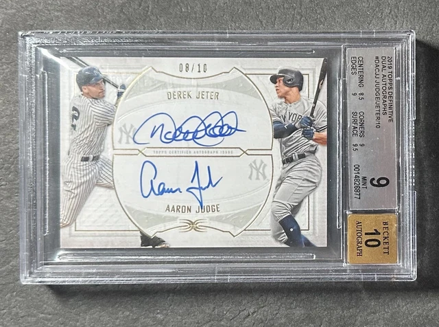 2019 TOPPS DEFINITIVE Derek Jeter Aaron Judge Dual Auto #/10 BGS 9 10 ...