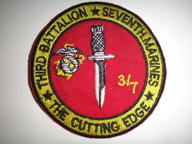 VIETNAM GUERRE PATCH Usmc 3rd Bataillon 7th Marine Regiment The Cutting ...