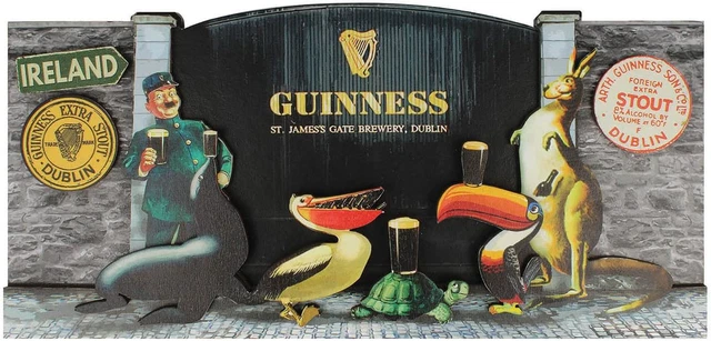 GUINNESS WOODEN SIGN - 3D St Jamses Gate and Classic Guinness Zoo ...