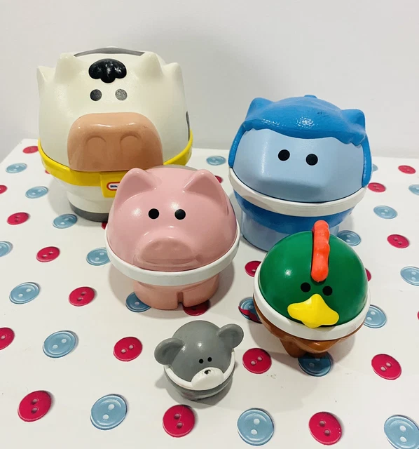 LITTLE TIKES FARM Nesting Animals Stacking Cow Chicken Pig Mouse Vtg ...