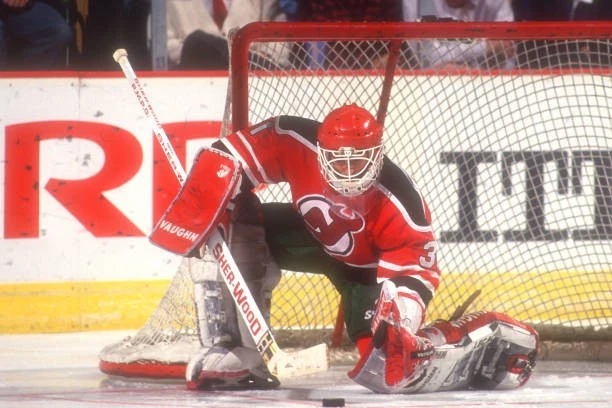 BRUCE DRIVER NEW Devils lmakes a save during a NHL hockey game v t- Old ...