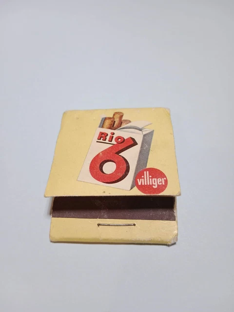 ANCIENNE BOITE ALLUMETTES publicitaire RIO 6 Villiger Matchbook ...