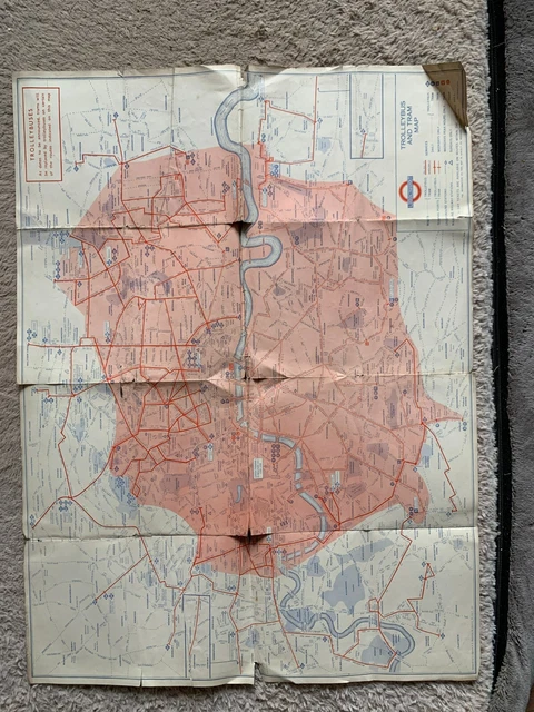 LONDON TRANSPORT TROLLEY Bus and Tram Route Map £0.99 - PicClick UK