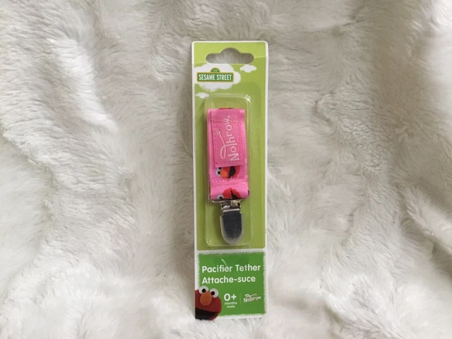 SESAME STREET NOTHROW Pacifier Tether for Baby - 0+ Months - Pink Elmo ...