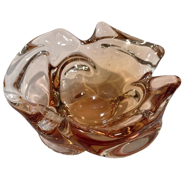 VINTAGE 1960S JAN Beranek for Skrdlovice Czech Art Glass Ashtray ...