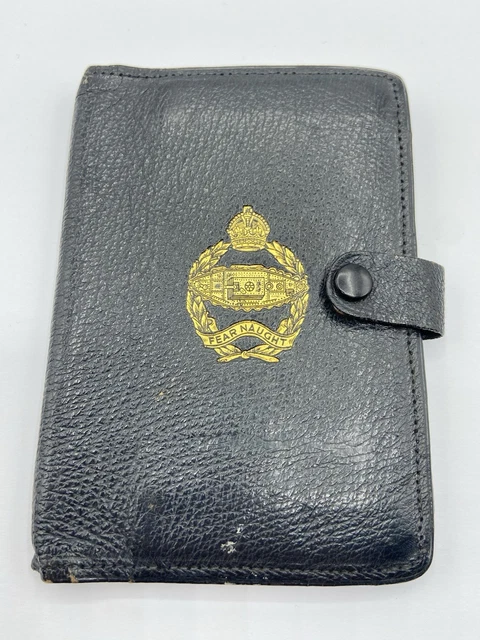 WW2 PERIOD BRITISH Royal Tank Regiment RTR Gold Leaf & Leather Wallet £ ...