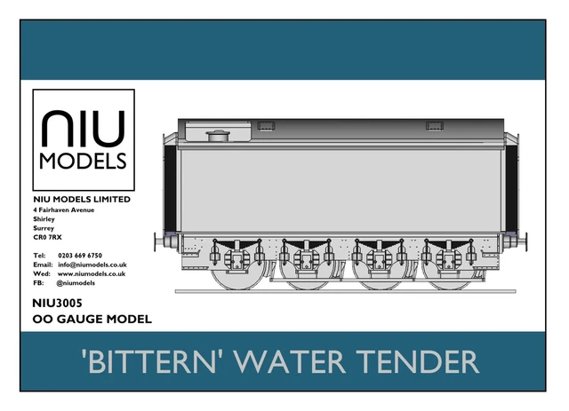NIU MODELS - LNER 'Bittern' Water Tender Kit - 00 Gauge EUR 46,73 ...