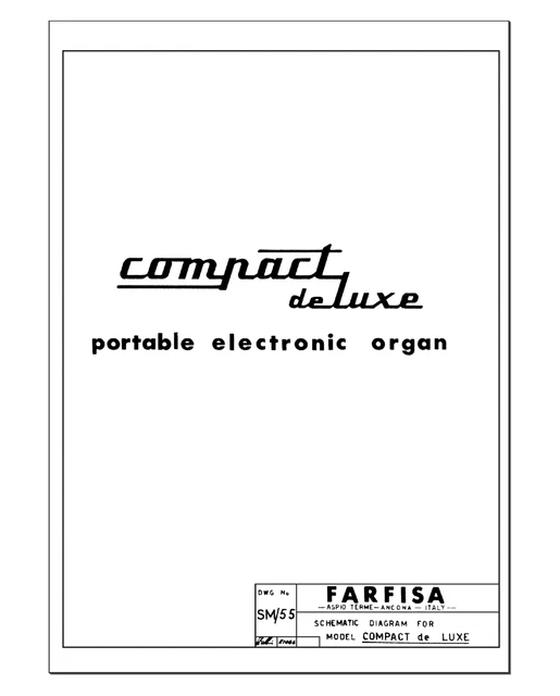 FARFISA COMPACT DELUXE Service Manual Schematic Diagrams Schaltplan SM-55 - PDF EUR 10,00 ...