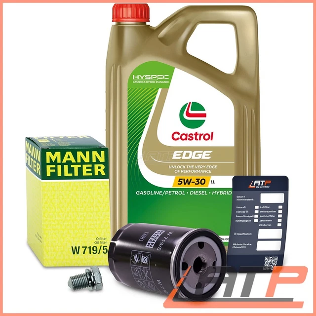 MANN-FILTER OIL FILTER+5L Castrol Edge 5W-30Ll For Vw Passat 32 33 1.3 ...