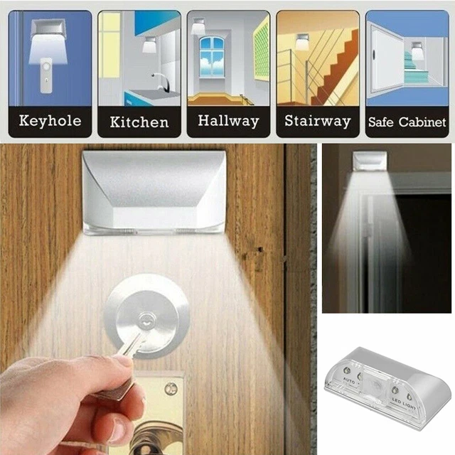 LED WIRELESS DOOR Keyhole Light Auto PIR IP Motion Sensor Lamp Night ...