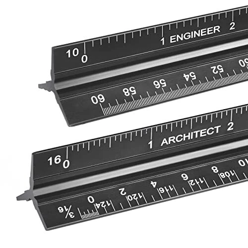 ARCHITECTURAL AND ENGINEERING Scale Ruler Set, Imperial Measurements 12 ...