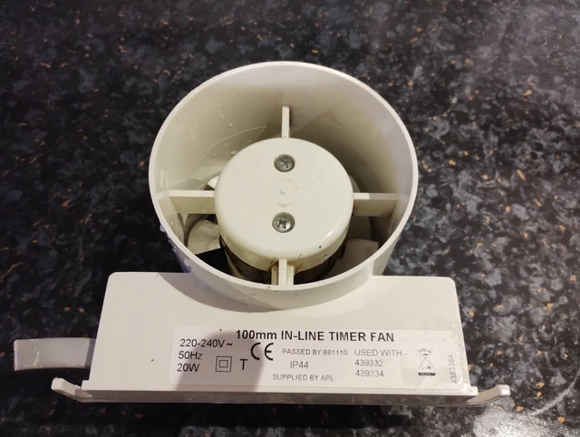 100MM INLINE EXTRACTOR fan with timer Adjustable Over Run Bathroom ...