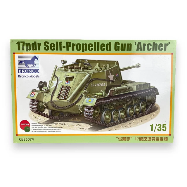 17PDR SELF PROPELLED Gun 'Archer' 1:35 Bronco Model Kit CB35074 Un-made ...