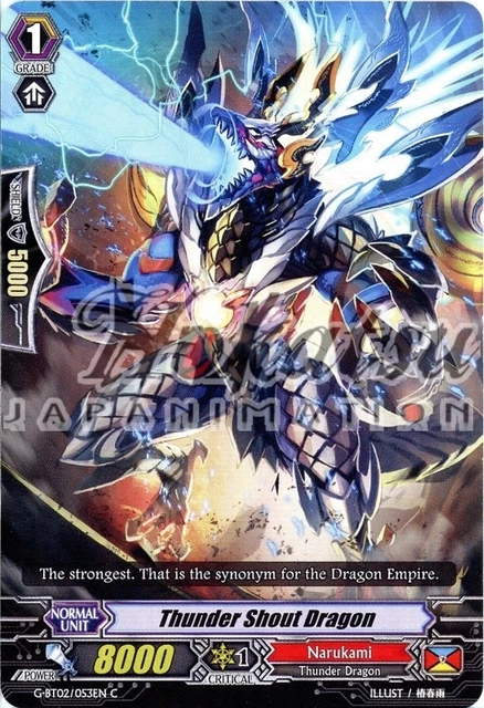 CFV G-BT02/053EN THUNDER Shout Dragon G-BT02/053EN Carte Vanguard EUR 1,00 - PicClick FR