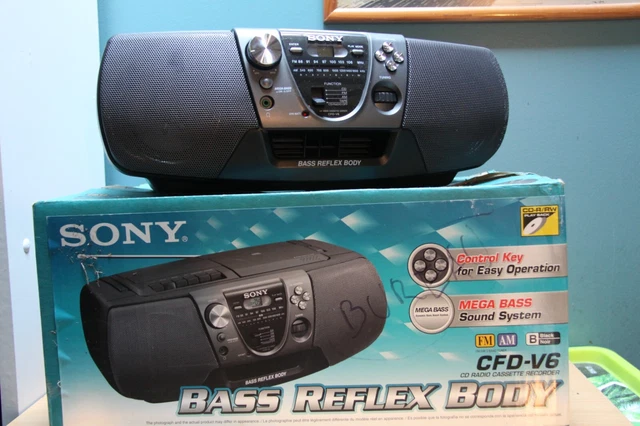 SONY CFD-V6 BOOMBOX CD cassette radio BASS REFLEX BODY EUR 110,00 ...