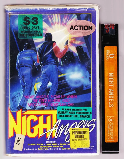 NIGHT ANGELS RARE Delta Clamshell VHS VIDEO TAPE Vintage $35.00 ...
