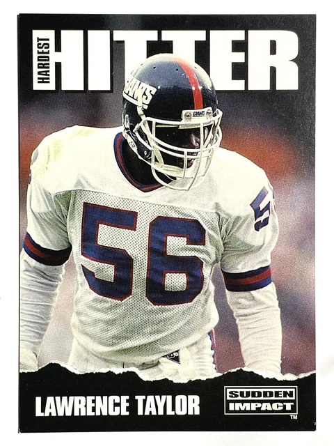 CARTE HOF'ER LAWRENCE TAYLOR Giants 1992 SkyBox Impact HARDEST HITTER ...