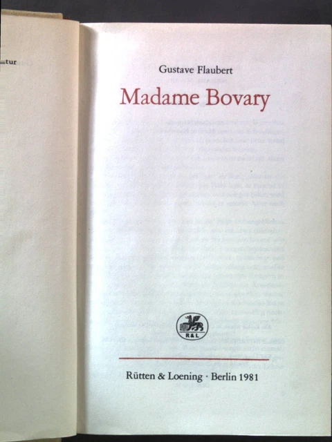MADAME BOVARY : Roman. Flaubert, Gustave: EUR 4,75 - PicClick FR
