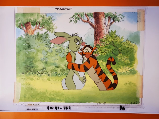 WALT DISNEY'S WINNIE The Pooh Hand Painted Cel Production Cell Art Coa ...