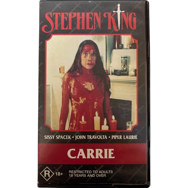 STEPHEN KING CARRIE 1976 Classic Horror Movie VHS Tape John Travolta ...