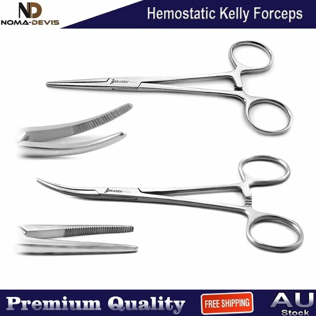 SURGICAL HEMOSTATIC KELLY Forceps Artery Tooth Locking Clamp ...