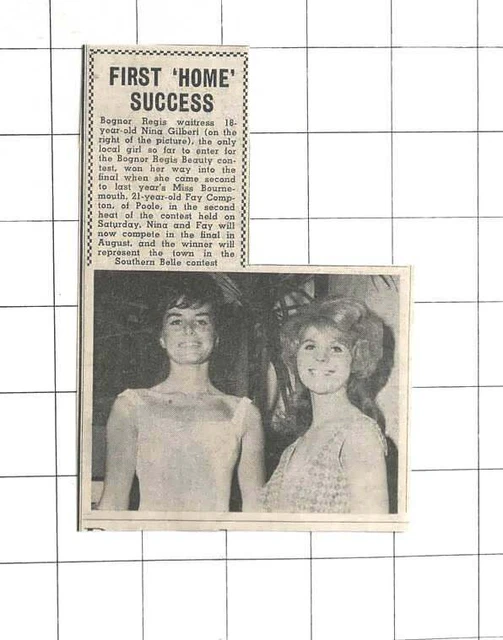 1962 BOGNOR REGIS Waitress 18-year Old Nina Gilbert With Fay Compton Of ...