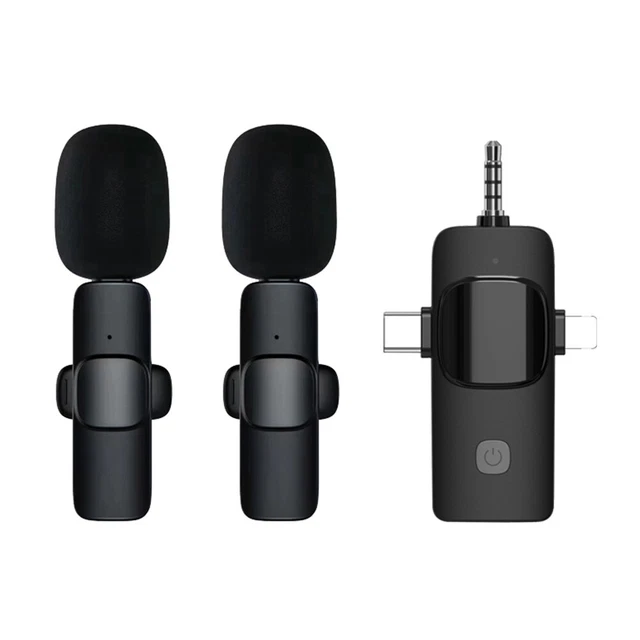MINI MICRÓFONO INALÁMBRICO Lavalier 3.5mm Grabación de Audio y Video para Android/iPhone EUR 21 ...