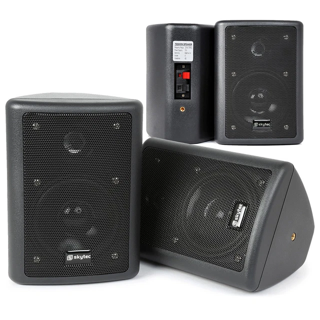 SKYTEC BLACK 4 Passive Speakers - Wall Mount Audio Solution for Commercial Use £74.99 - PicClick UK