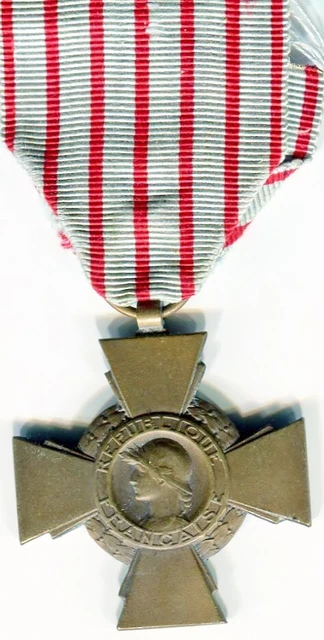 WW1 FRENCH CROIX Du Combatant Cross War Medal France Army Wwi Military ...