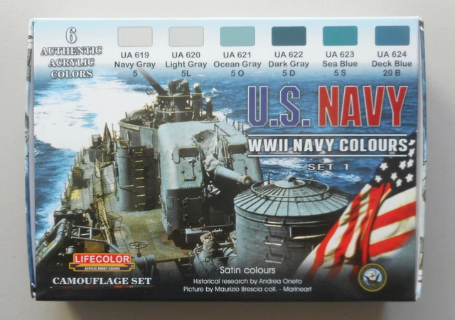 US NAVY WWII #1 Camouflage Colors Acrylic Set 6 22 ml Lifecolor Hobby ...
